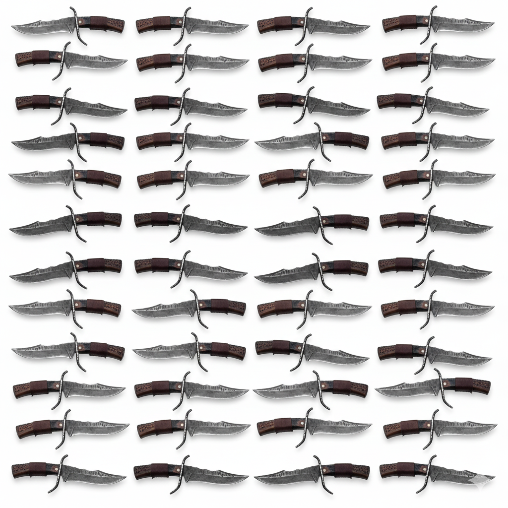 Lot of 50 Carbon Steel Bowie Knives | Handmade Bulk Knife Set with She ...